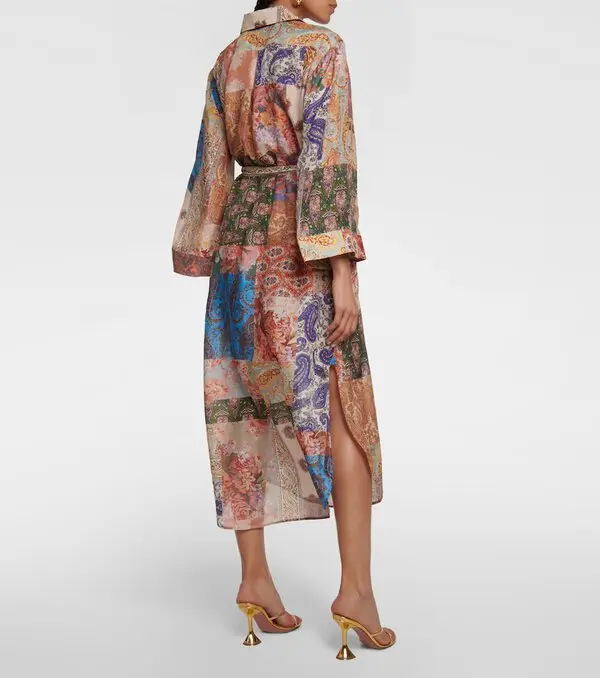 Zimmermann Devi Printed Silk Midi Dress - Multicoloured