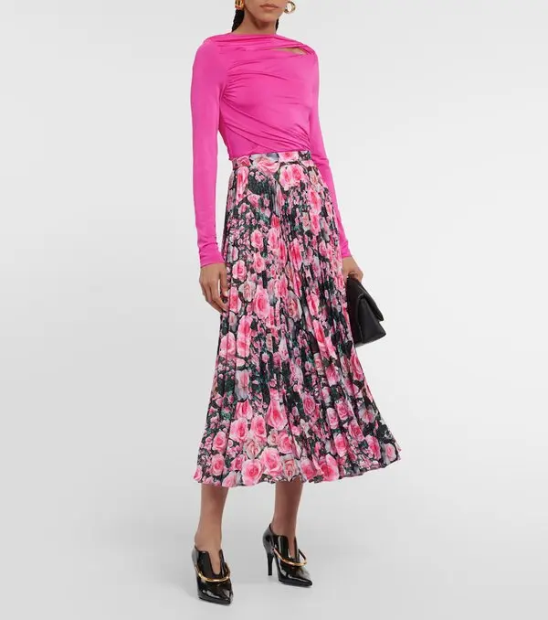 CHRISTOPHER KANE Floral High-rise Midi Skirt
