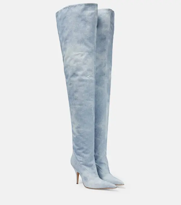 Gia Borghini Gia 33 Over-The-Knee Boots In Blue 50% Off