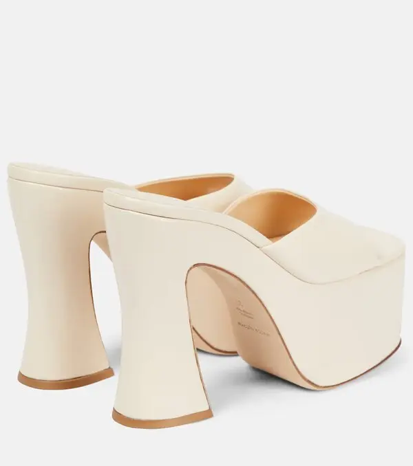Magda Butrym Leather Platform Mules - Neutrals