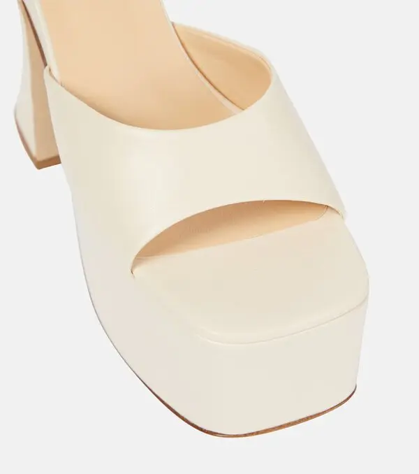 Magda Butrym Leather Platform Mules - Neutrals