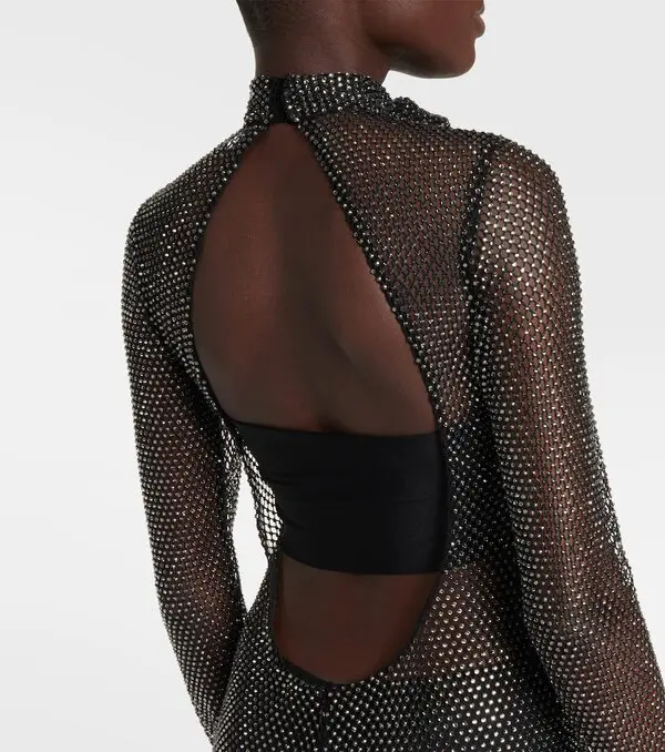Giuseppe Di Morabito Crystal-embellished Mesh Jumpsuit
