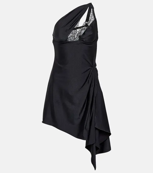 Coperni One-shoulder Cutout Mini Dress - Black