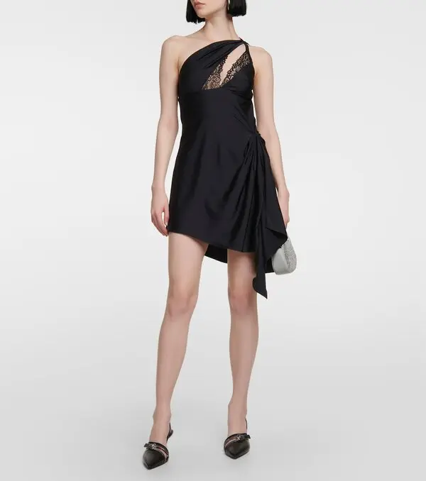 Coperni One-shoulder Cutout Mini Dress - Black