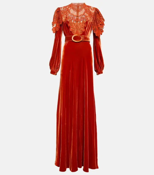 Costarellos Velvet Gown - Brown