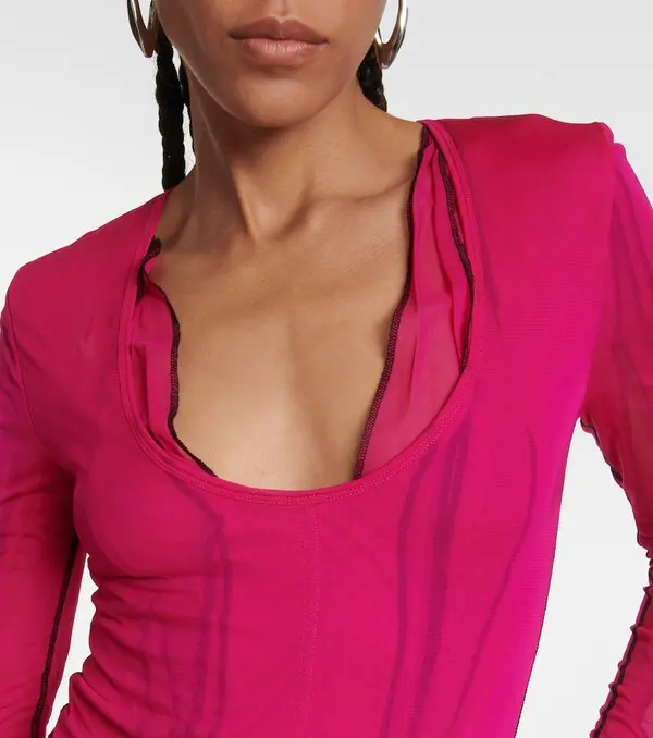 Y/project Semi-sheer Bodysuit - Pink