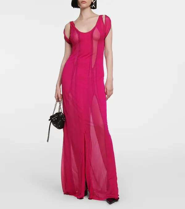 Y/project Chiffon Maxi Dress - Pink