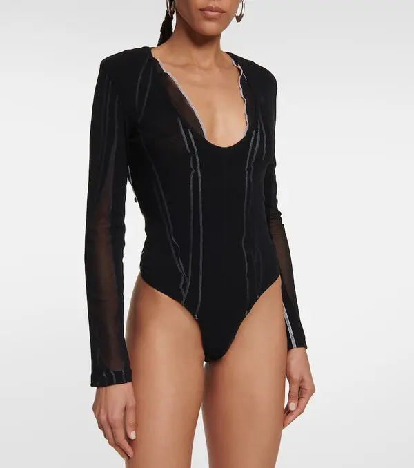 Y/project Trimmed Bodysuit - Black