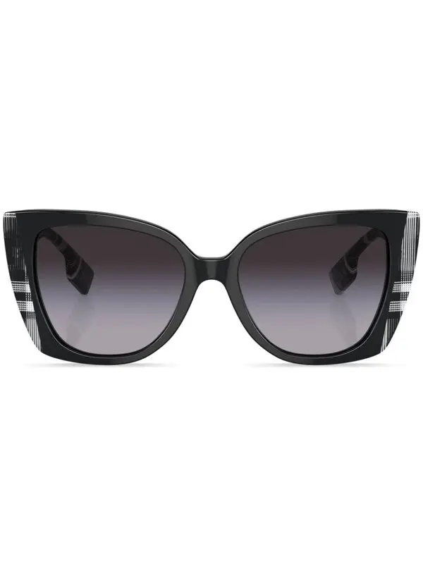 Burberry Oversized Check-print Sunglasses - Black
