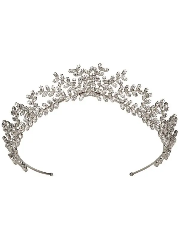 JENNIFER BEHR Mignonette Crystal Tiara - White