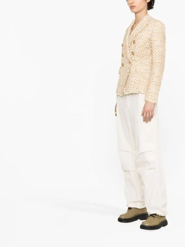 Balmain Double-breasted Tweed Blazer - Neutrals
