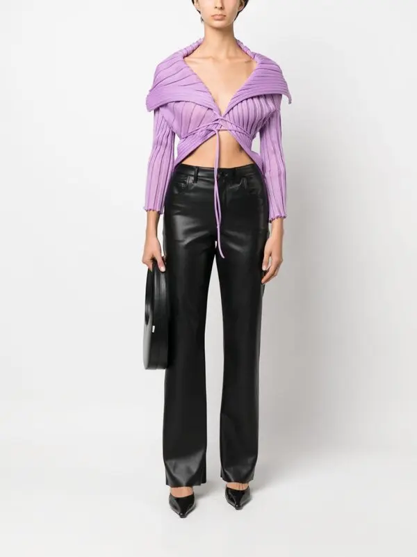 A. ROEGE HOVE Ara Wide-collar Wrap Cardigan - Purple