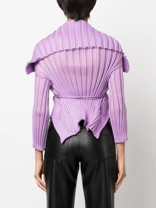 A. ROEGE HOVE Ara Wide-collar Wrap Cardigan - Purple