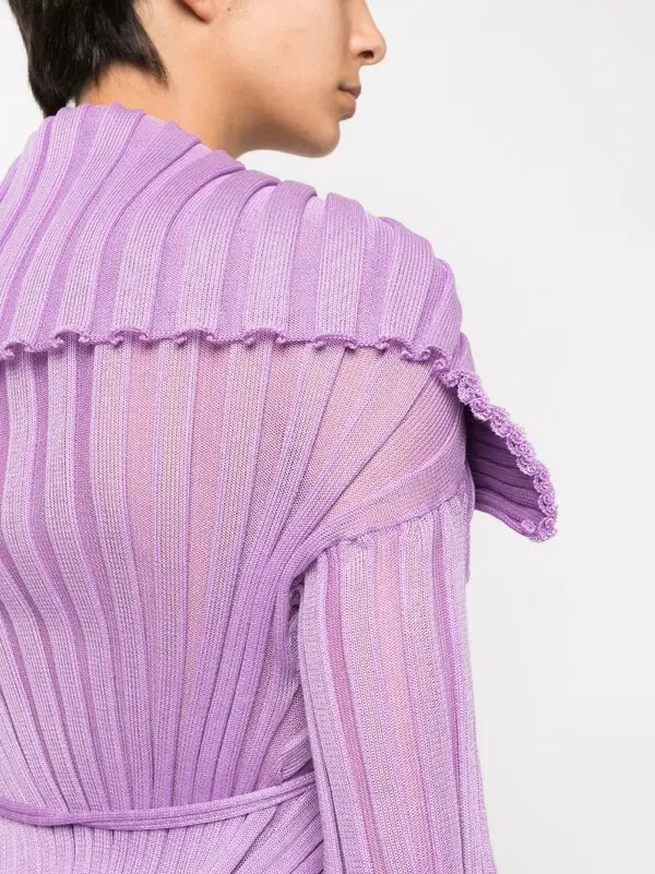 A. ROEGE HOVE Ara Wide-collar Wrap Cardigan - Purple
