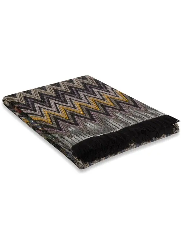 Missoni Chen Zigzag-knit Blanket - Grey