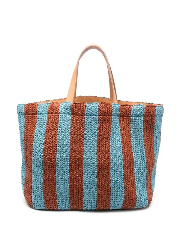 La DoubleJ Riviera Striped Raffia Tote