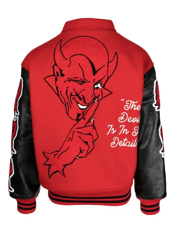 SAINT MXXXXXX Devil Varsity Jacket - Red