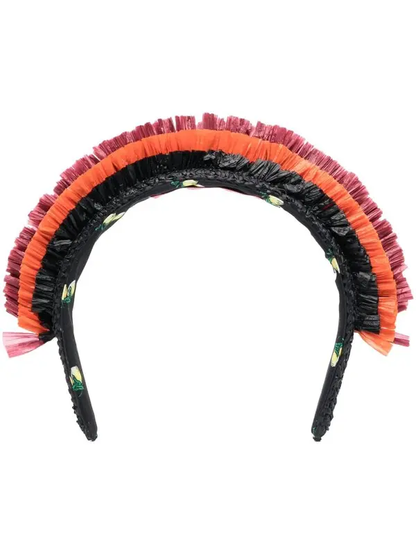 La DoubleJ Halo Raffia Hairband - Black