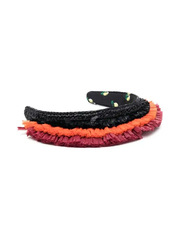 La DoubleJ Halo Raffia Hairband - Black