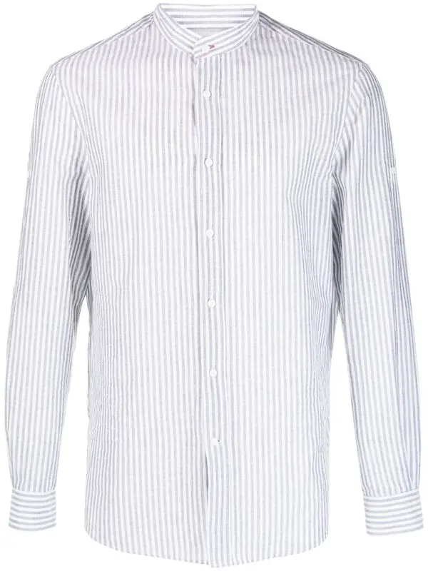 Brunello Cucinelli Long-sleeve Striped Buttoned Shirt - White