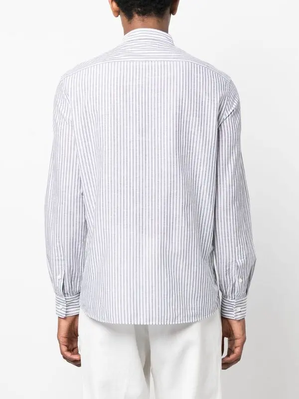 Brunello Cucinelli Long-sleeve Striped Buttoned Shirt - White
