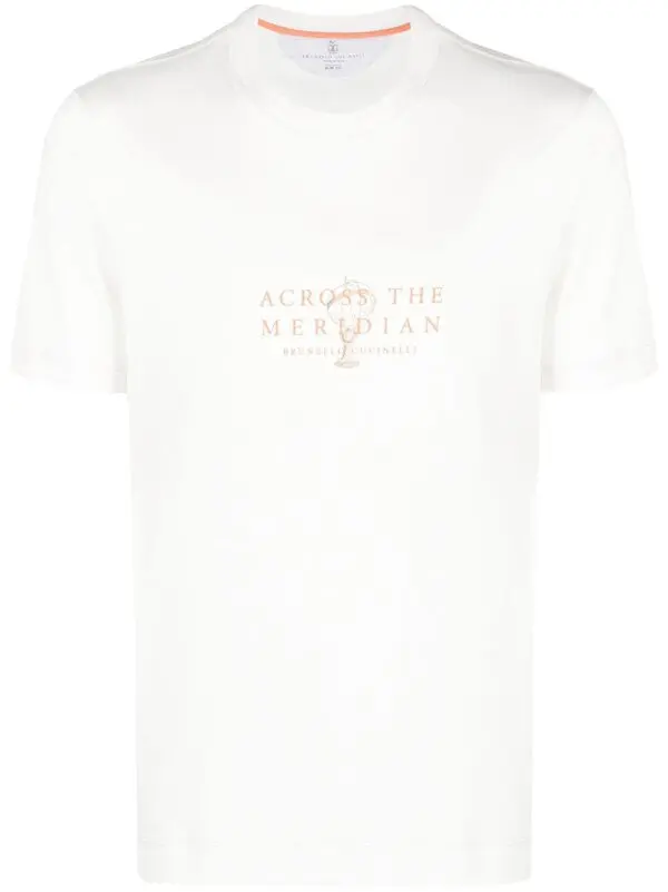 Brunello Cucinelli Slogan-print Cotton T-shirt - White