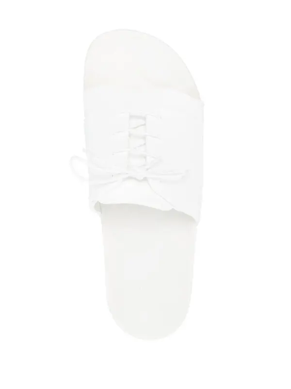 Buy MAISON MARGIELA Lace-up Pool Slides - White At 40% Off