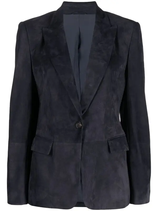 Brunello Cucinelli Single-breasted Leather Blazer