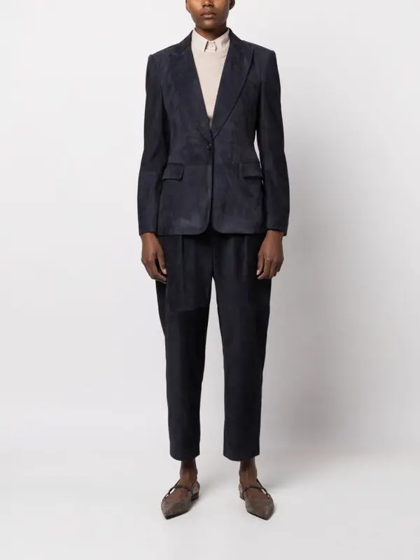 Brunello Cucinelli Single-breasted Leather Blazer