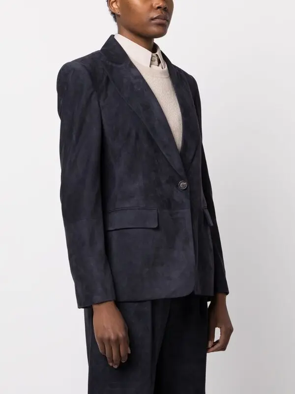 Brunello Cucinelli Single-breasted Leather Blazer