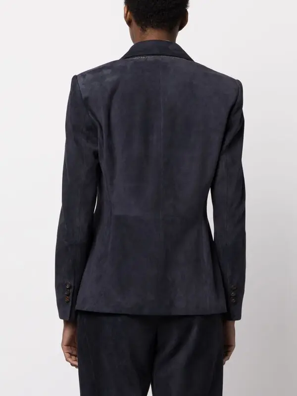 Brunello Cucinelli Single-breasted Leather Blazer