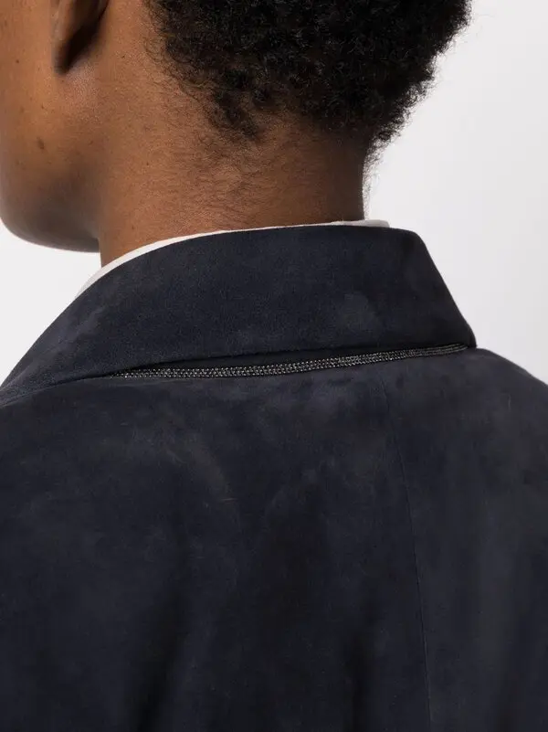 Brunello Cucinelli Single-breasted Leather Blazer