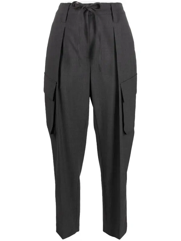 Brunello Cucinelli Drawstring Tailored Trousers - Grey