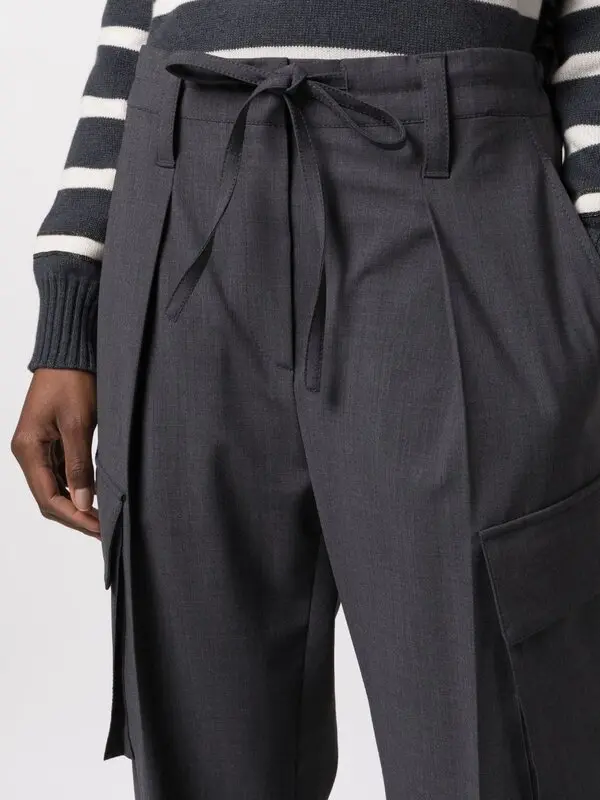 Brunello Cucinelli Drawstring Tailored Trousers - Grey