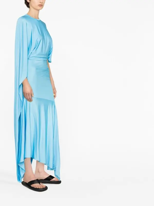 Stella McCartney Cape-sleeve Asymmetric Maxi Dress