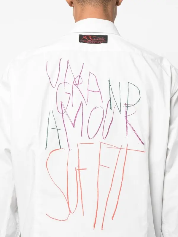 Raf Simons Slogan-print Button-up Shirt