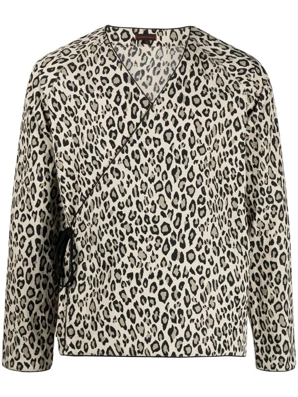 CLOT Leopard-print V-neck Shirt