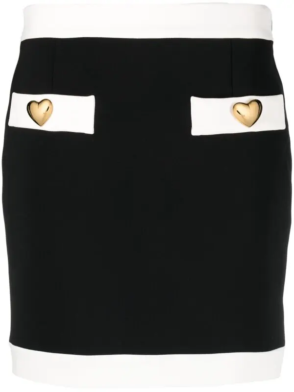 Moschino Heart-shaped Button Mini Skirt - Black