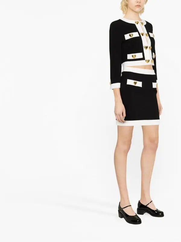 Moschino Heart-shaped Button Mini Skirt