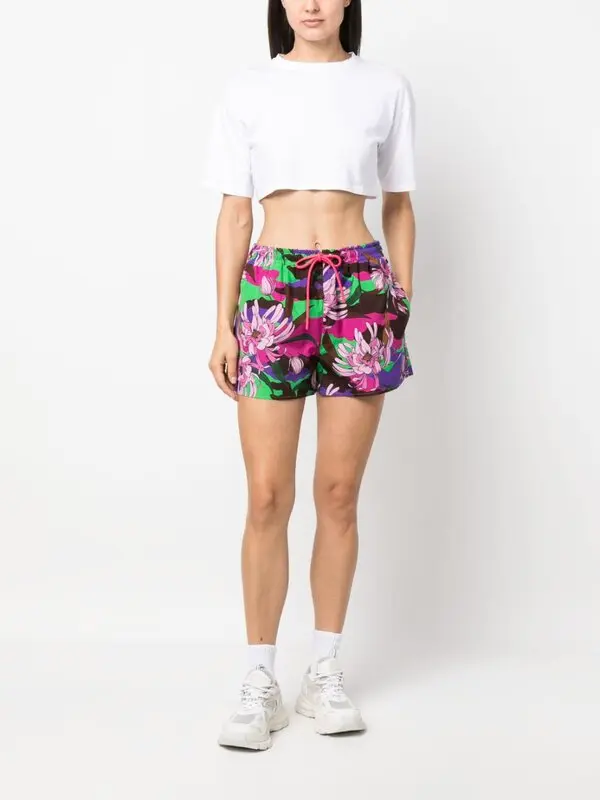 Moncler Floral-print Thigh-length Shorts - Pink