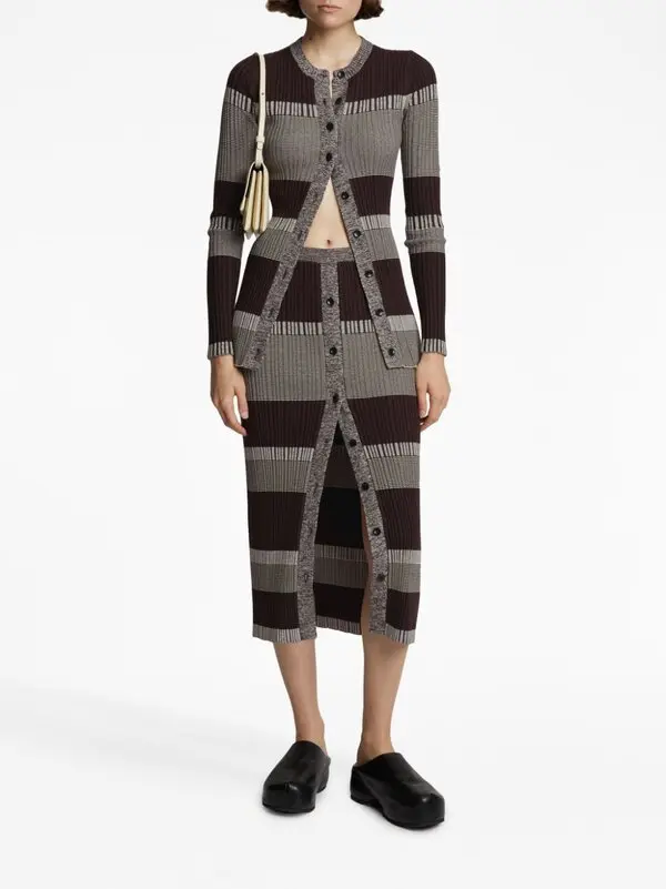 Proenza Schouler White Label Striped Midi Skirt