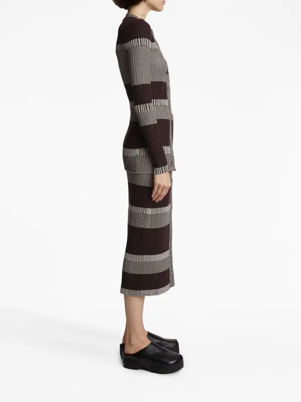 Proenza Schouler White Label Striped Midi Skirt