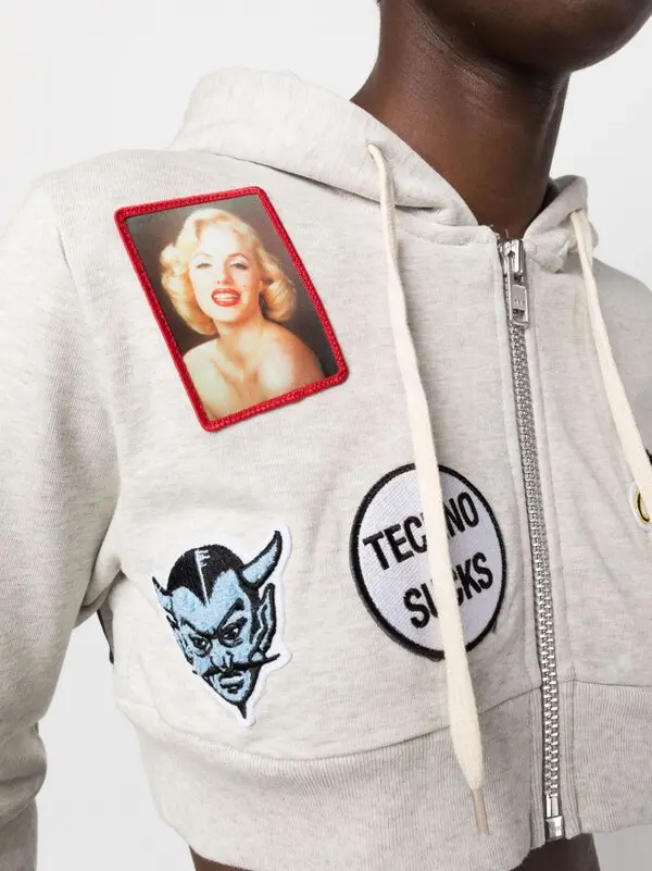 Vaquera Patch-detail Cotton Cropped Hoodie