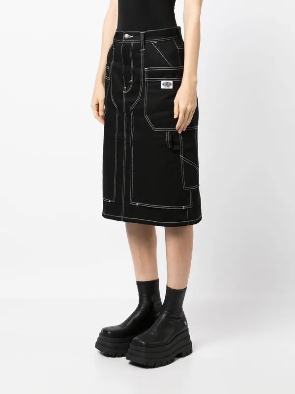 GROUND ZERO Panelled Denim Midi Skirt