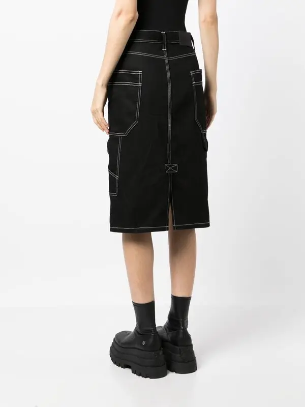 GROUND ZERO Panelled Denim Midi Skirt