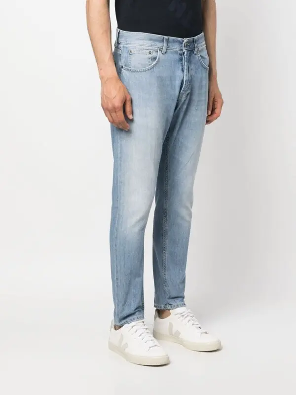 DONDUP Faded Effect Tapered Jeans - Blue