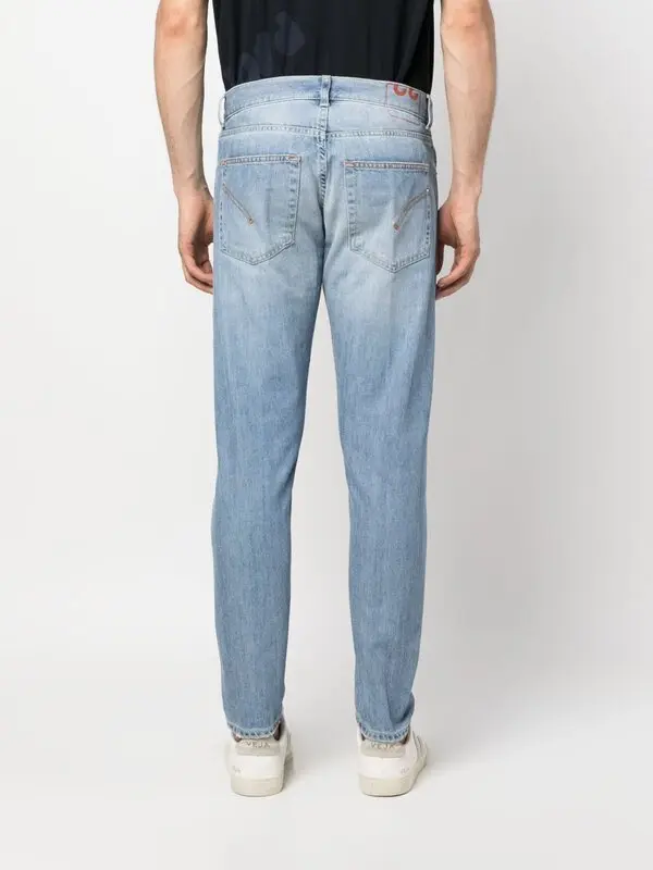 DONDUP Faded Effect Tapered Jeans - Blue