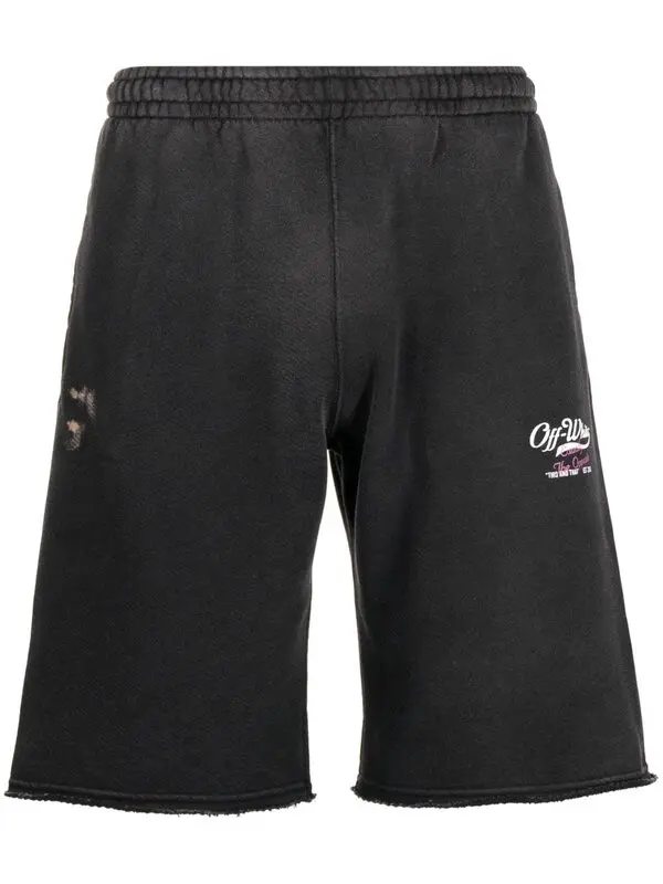 Off-White Cotton Track Shorts