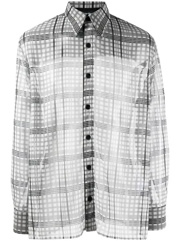 AV VATTEV Semi-sheer Check-print Shirt
