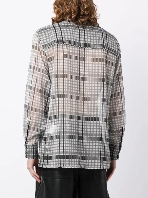 AV VATTEV Semi-sheer Check-print Shirt